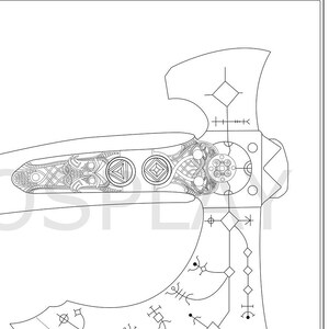 God of War Leviathan Axe Blueprint/pattern - Etsy