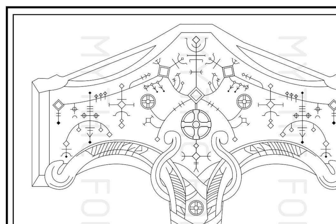 God of War Thor's Mjolnir Blueprint - Etsy