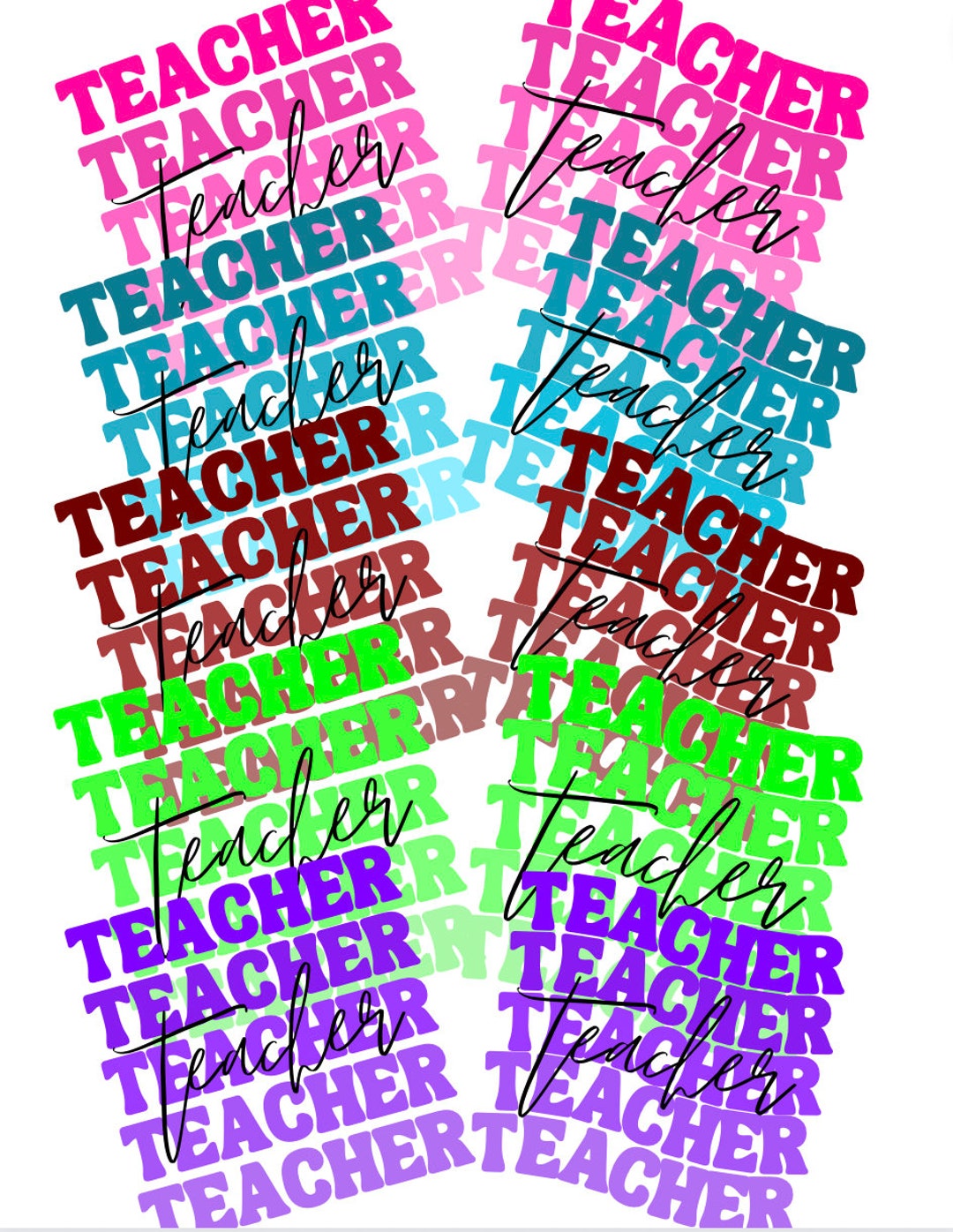 Groovy Teacher PNG PDF SVG File Pack Bundle - Etsy
