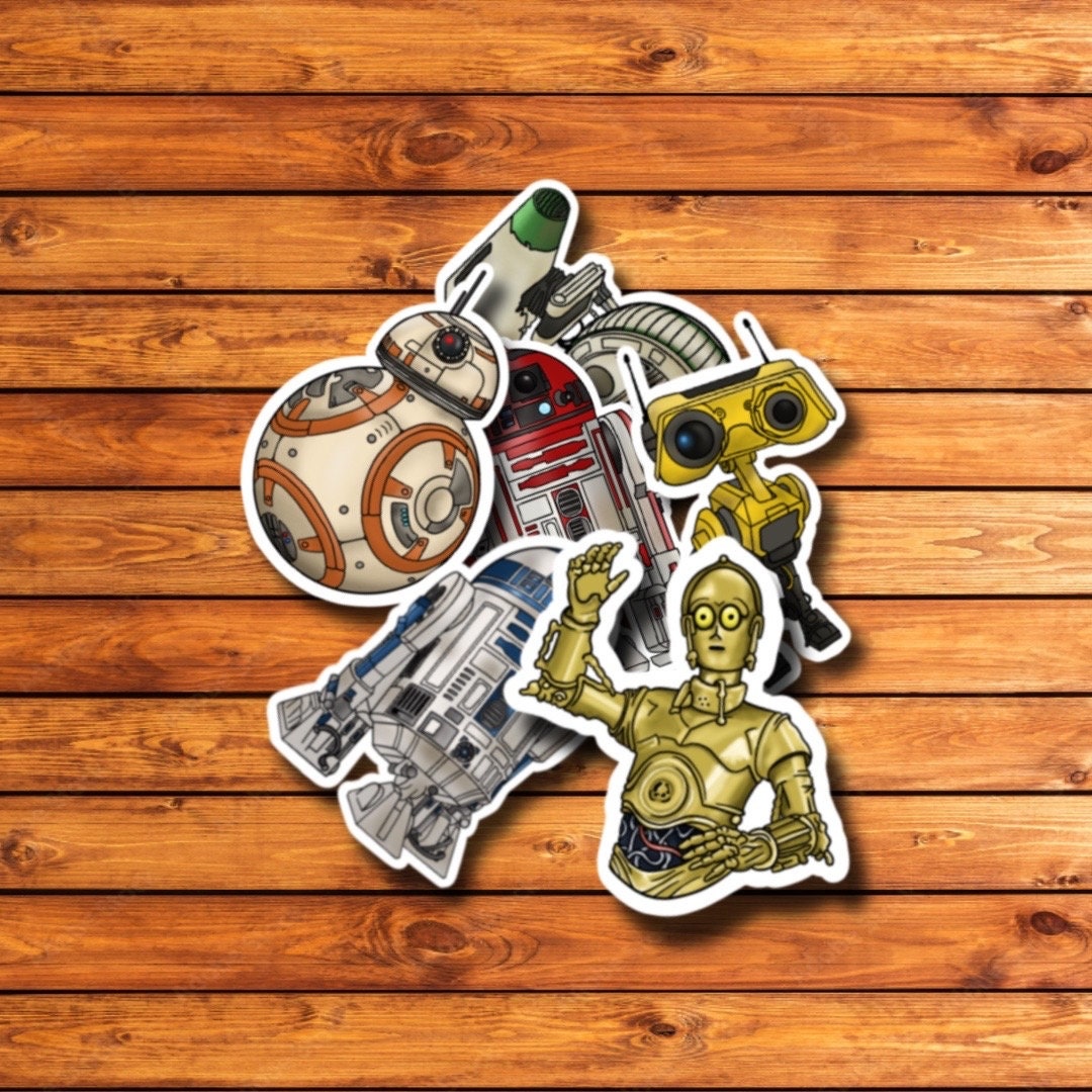 Star Wars Droid Assorted Stickers, R2D2, C3PO, BB8, BD1 - Etsy