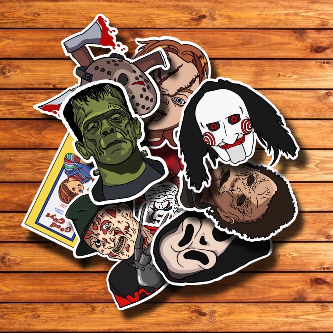 Halloween Horror Movie Vinyl Stickers Ghostface Chucky - Etsy UK