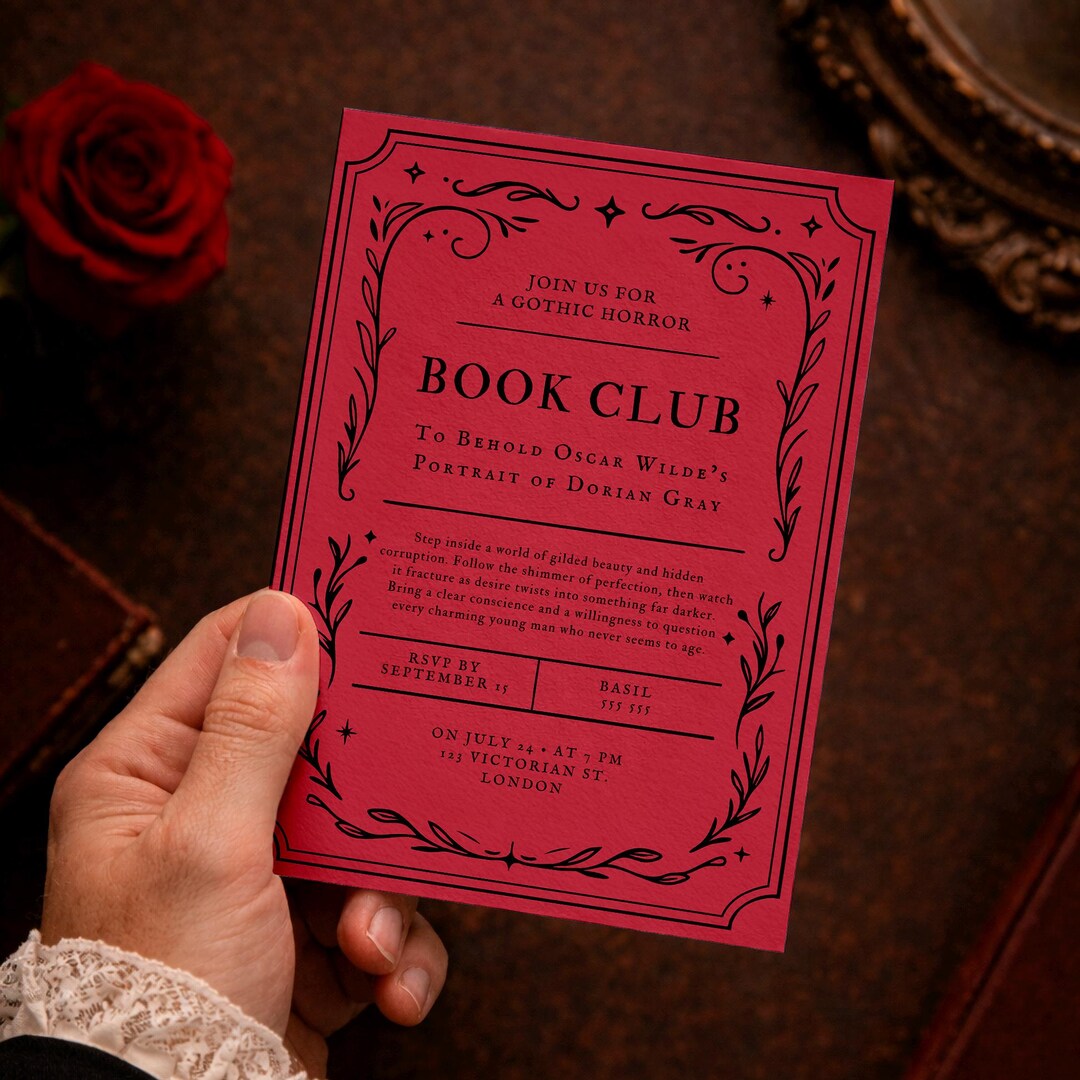 Book Club Invitation | Gothic Horror | Portrait of Dorian Gray ...
