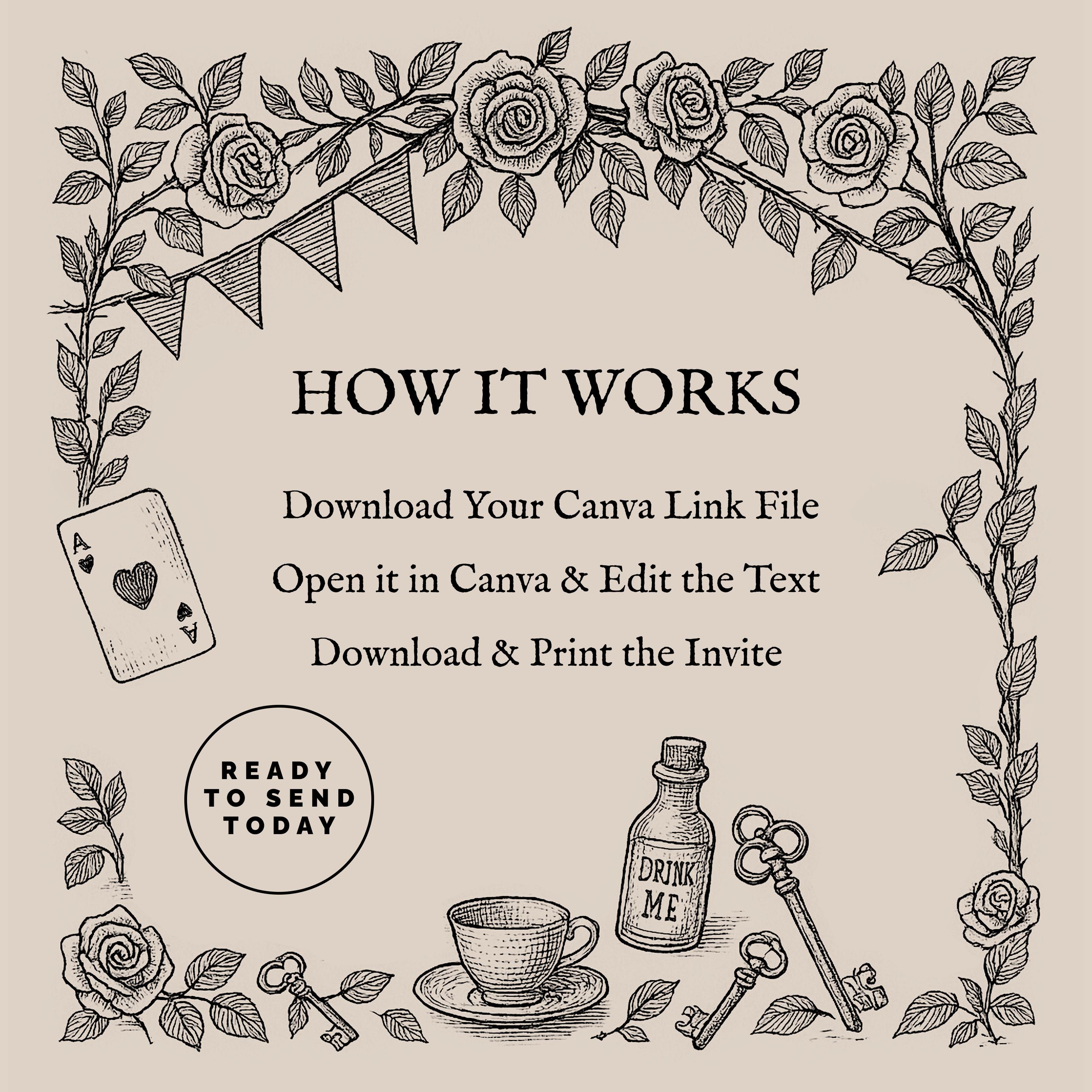 Alice in Wonderland Invitation | Vintage Victorian Unbirthday Tea Party ...