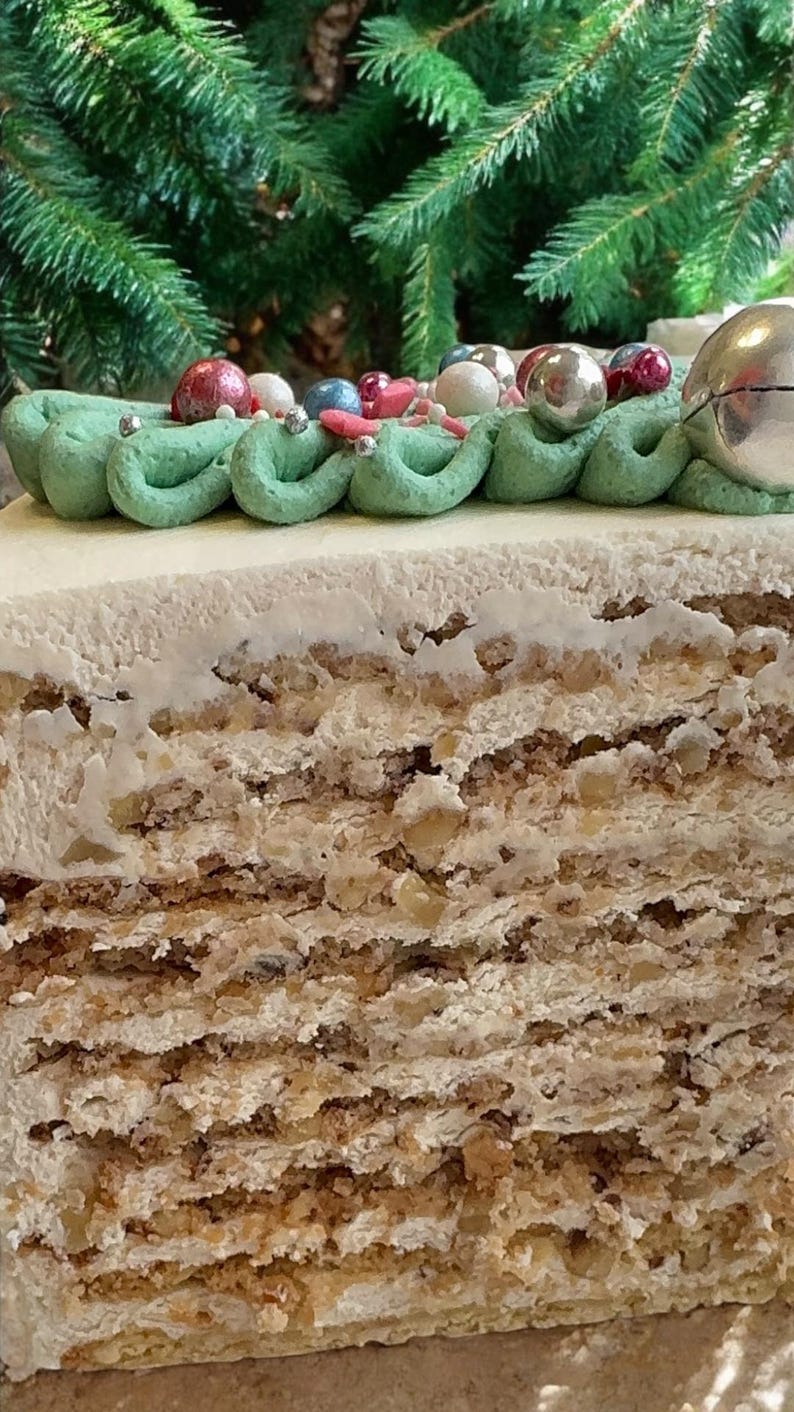 Cake Walnut Delight, Nut and Cream Cake,baked Cake With Nuts,chocolate ...