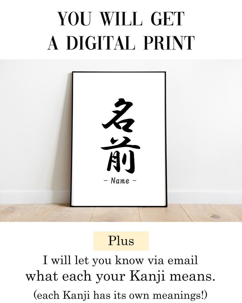 Custom Japanese Kanji Name Printable,japanese Personalized Name ...