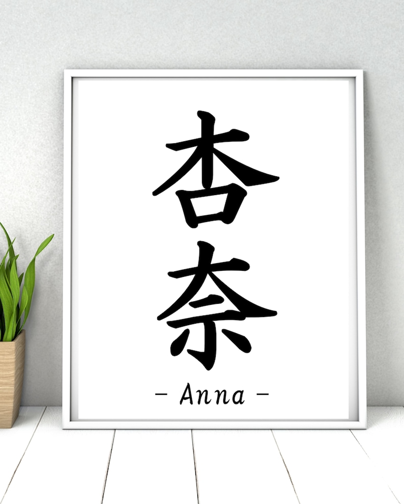 Custom Japanese Kanji Name Printable, Personalized Name in Japanese ...