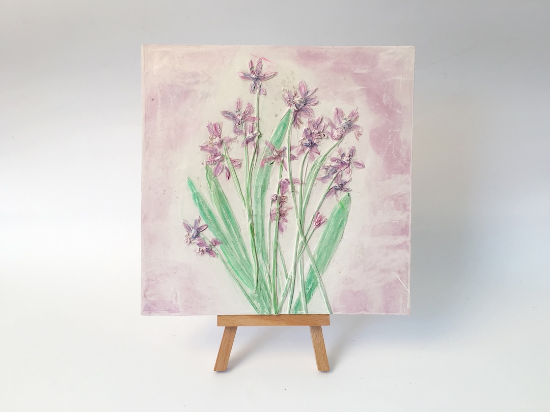 Tile Scilla Cast. Botanical Decorative Unique Plaster Wall Art Framу ...