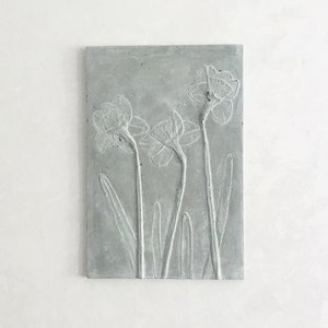 Tile Narcissus. Botanical Concrete Tile Decorative Unique Plaster Wall ...