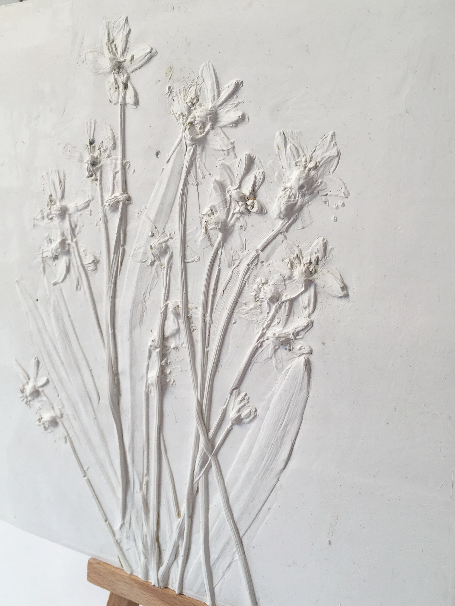 Tile Scilla Cast. Botanical Decorative Unique Plaster Wall Art Framу ...