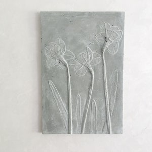 Tile Narcissus. Botanical Concrete Tile Decorative Unique Plaster Wall ...