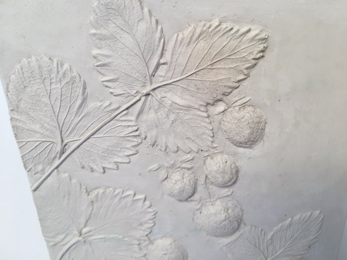 Tile Strawberry Cast. Botanical Decorative Unique Plaster Wall Art ...