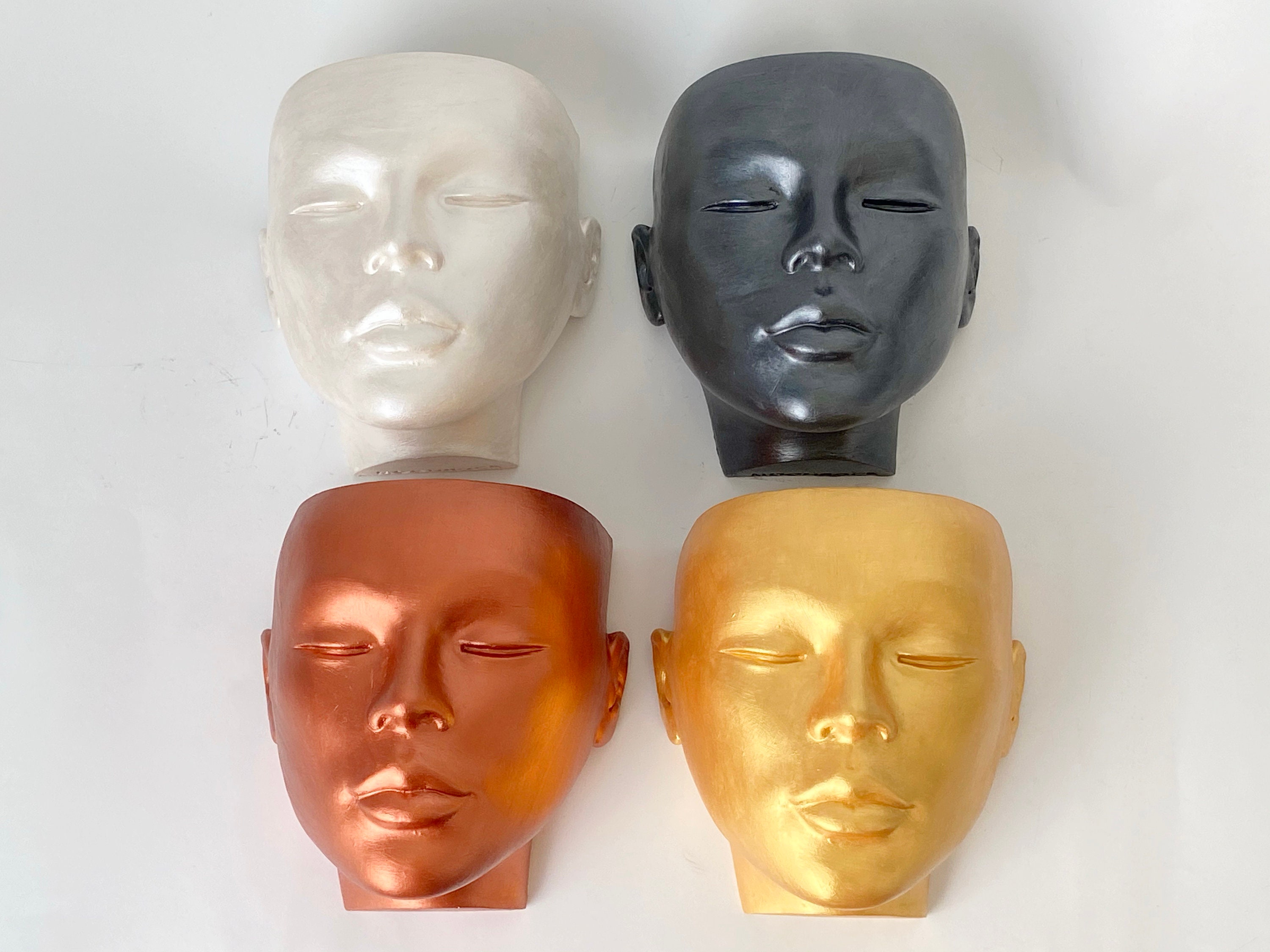 Head Planter gold Metallic Female Pot Face Vase - Etsy