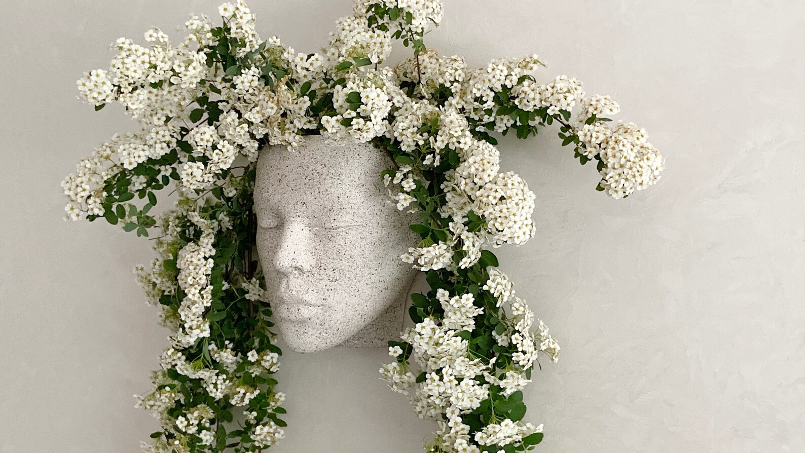 Head Planter Female pebble Pot Face Vase Wall Hang - Etsy