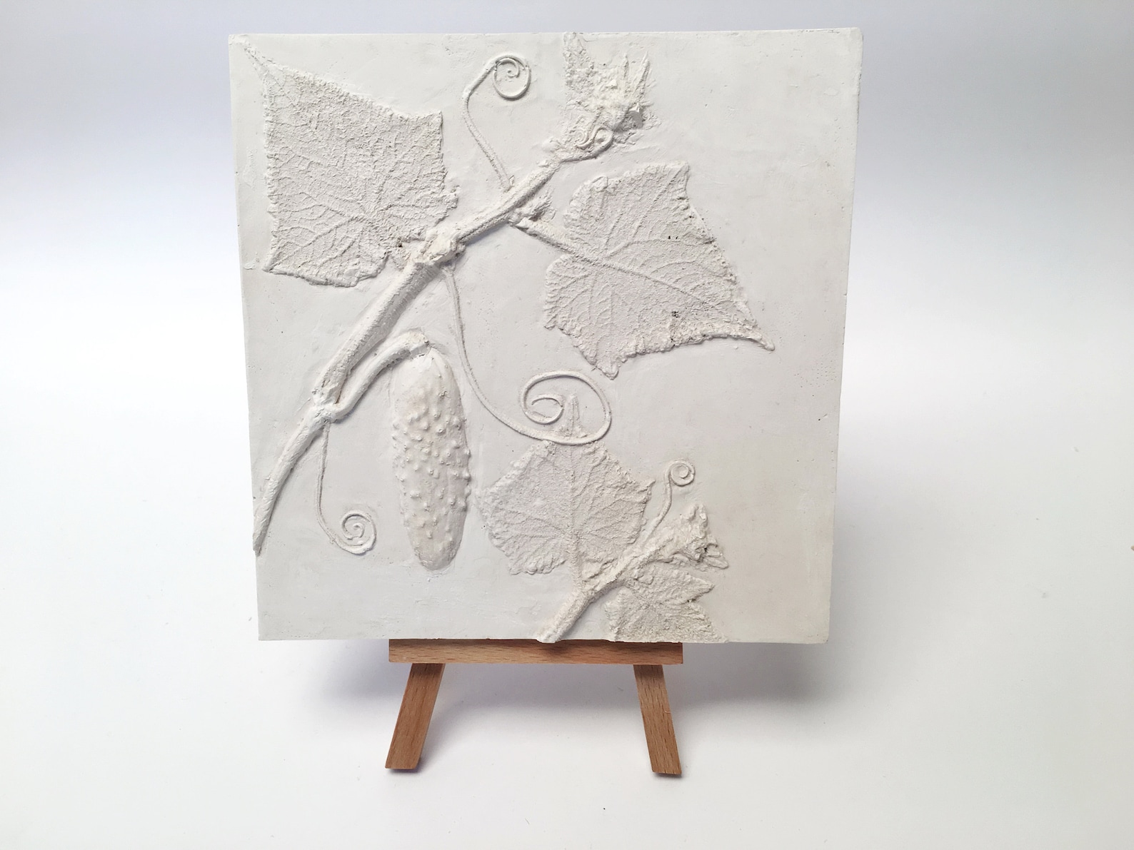 Tile Cucumber Cast. Botanical Decorative Unique Plaster Wall Art Framу ...