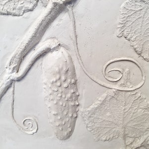 Tile Cucumber Cast. Botanical Decorative Unique Plaster Wall Art Framу ...