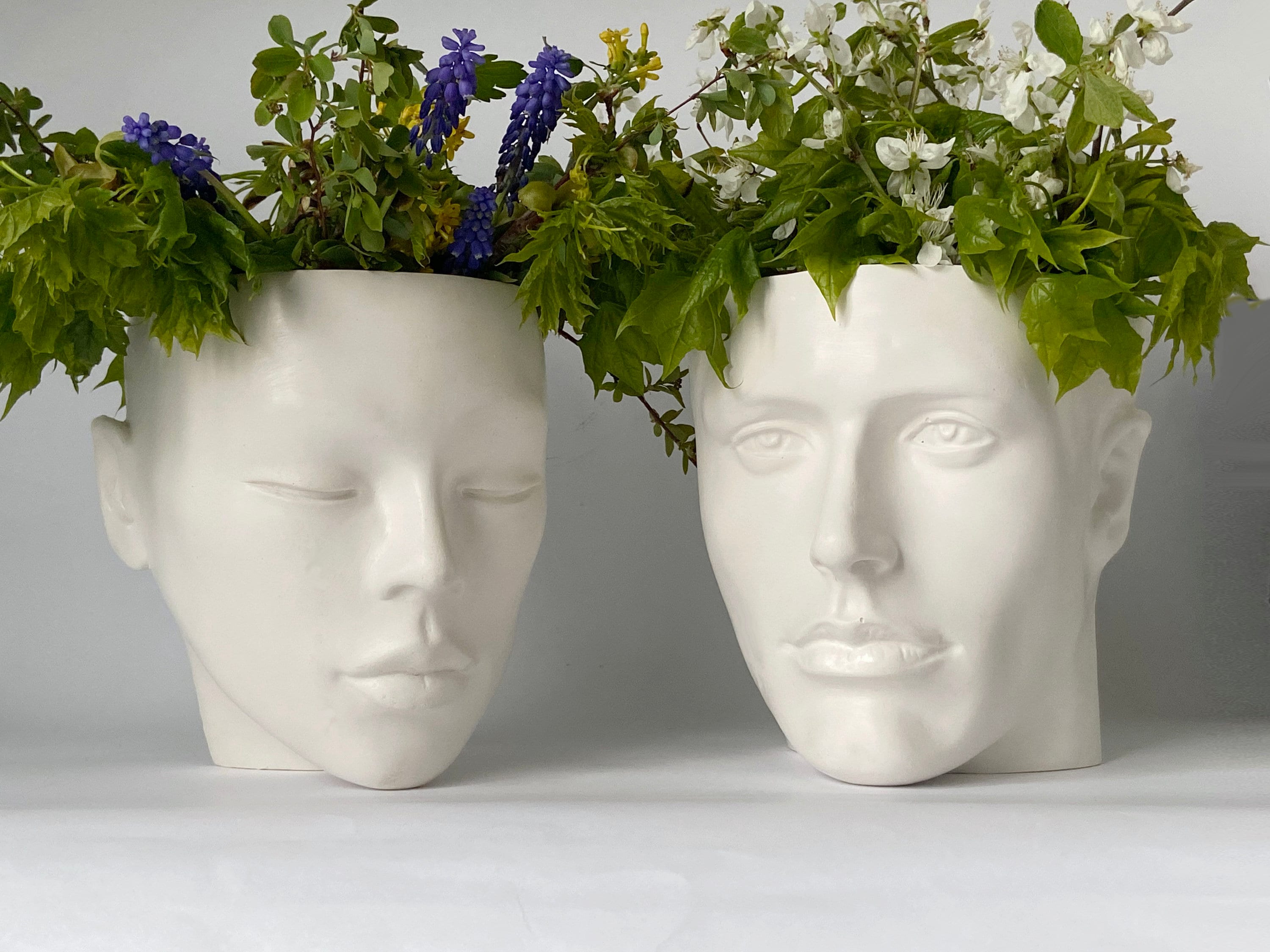 Head Planter gold Metallic Female Pot Face Vase - Etsy