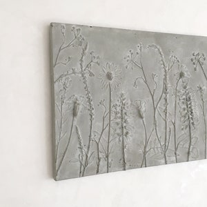 Tile Wild Flowers Mix Cast Concrete. Botanical Decorative Unique ...