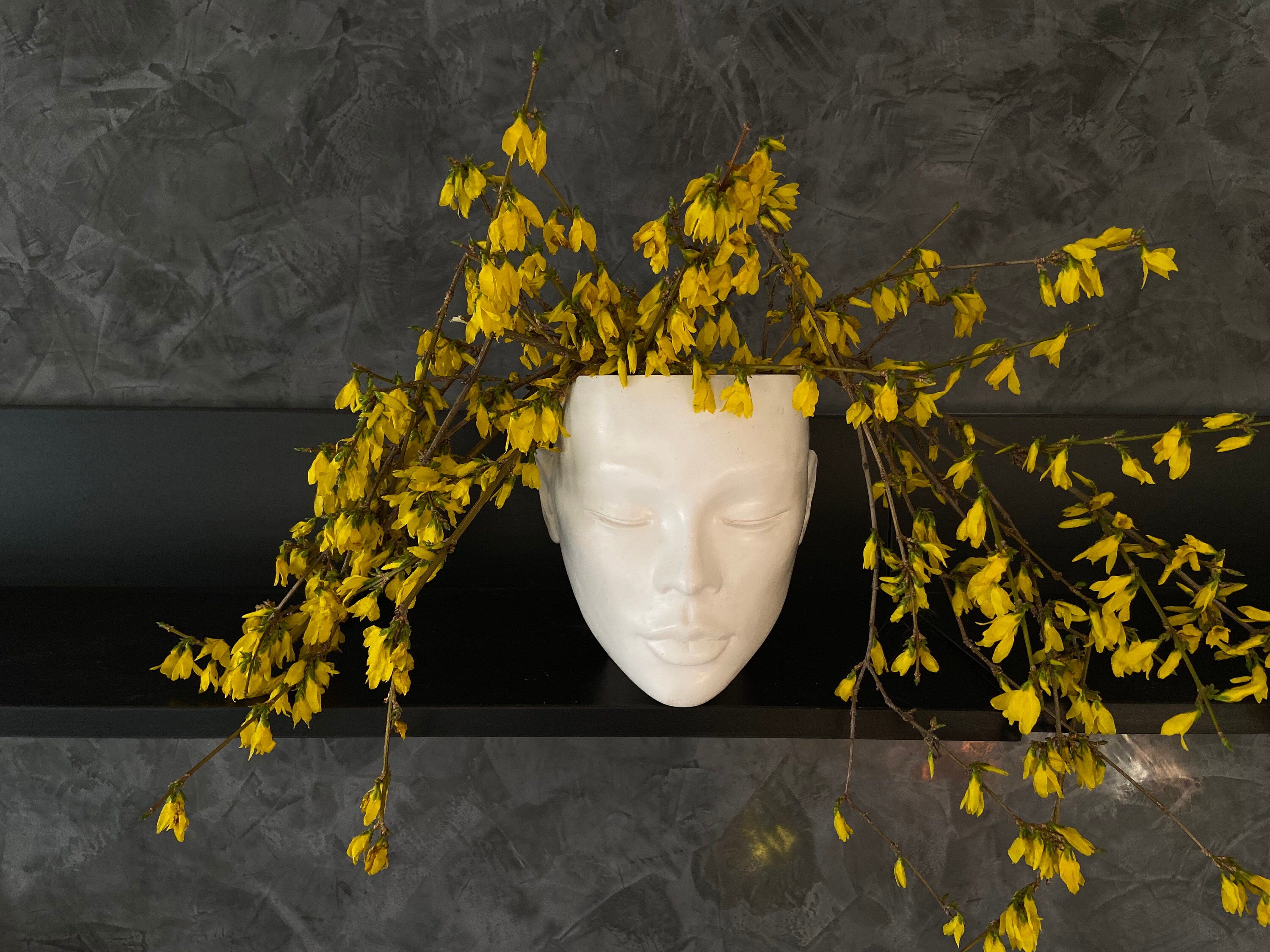 Head Planter Female "nature" Pot Face Vase Wall Hang Table . Decorative ...