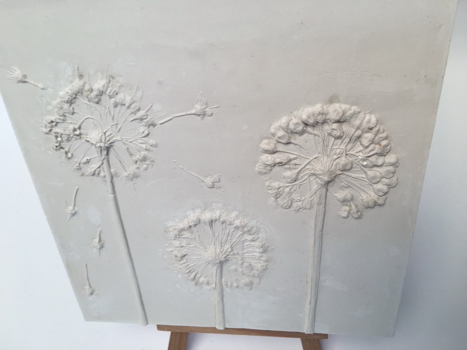 Tile Alliums Cast. Botanical Decorative Unique Plaster Wall Art Framу ...