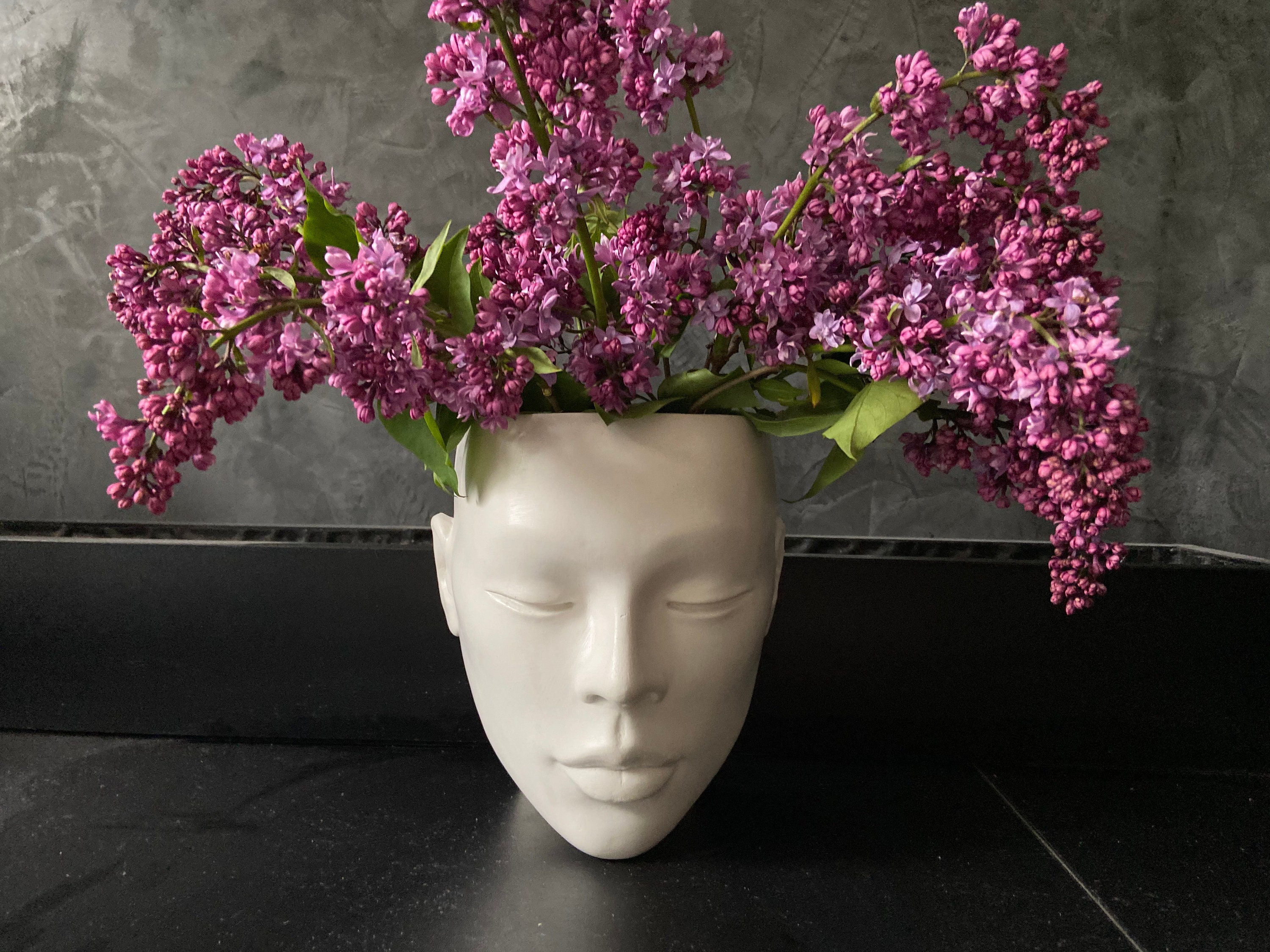 Head Planter Female "nature" Pot Face Vase Wall Hang Table . Decorative ...