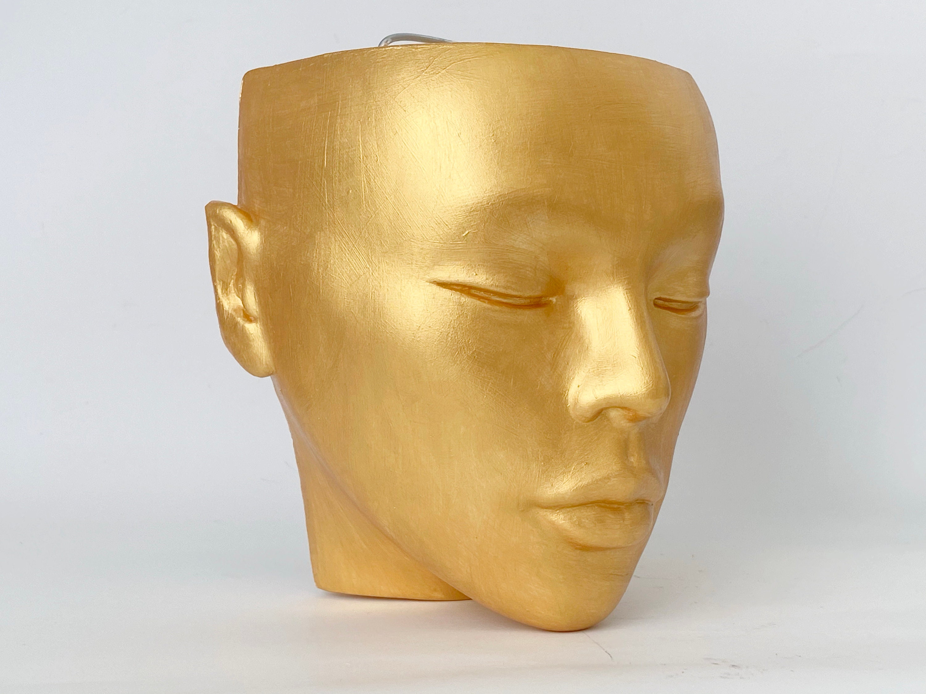 Head Planter gold Metallic Female Pot Face Vase - Etsy