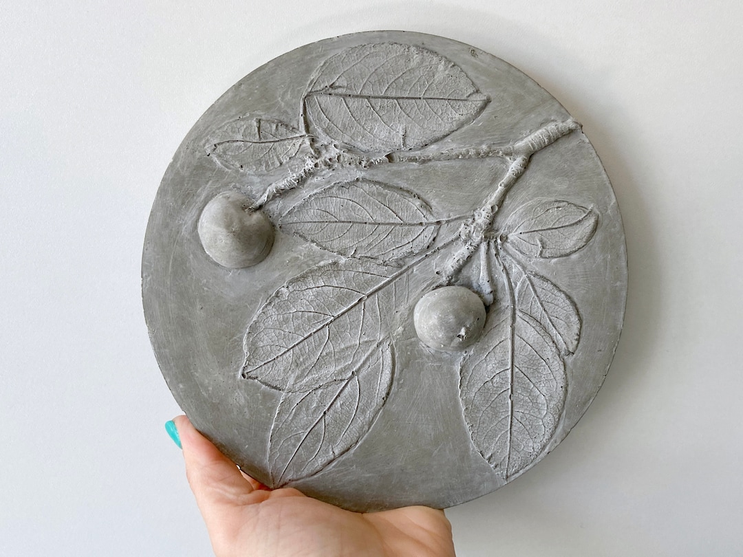 Tile Apple Tree Cast Concrete. Botanical Decorative Unique Plaster Wall ...