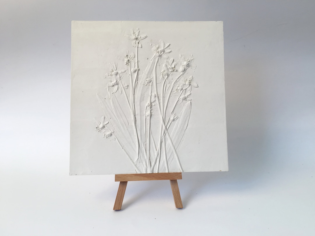 Tile Scilla Cast. Botanical Decorative Unique Plaster Wall Art Framу ...
