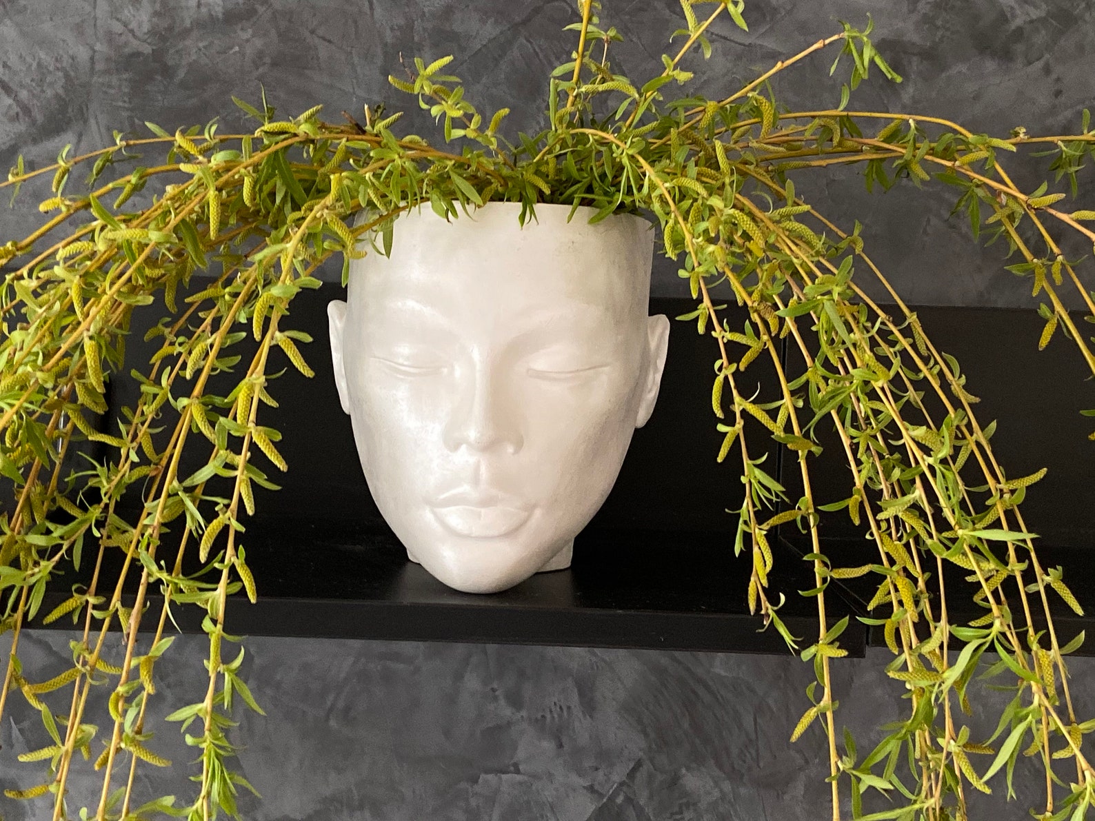 Head Planter Female "nature" Pot Face Vase Wall Hang Table . Decorative ...
