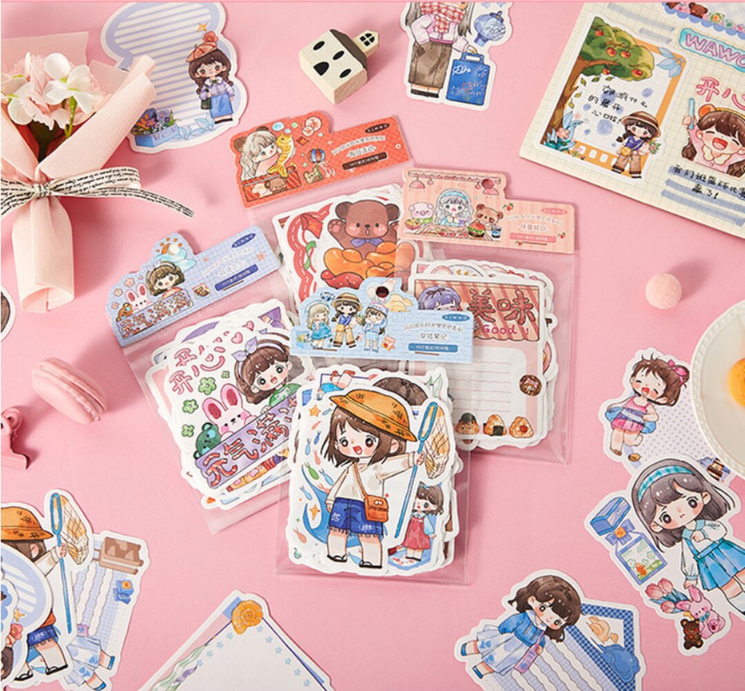 Canada Seller Cute Girl Memo Notes - Etsy