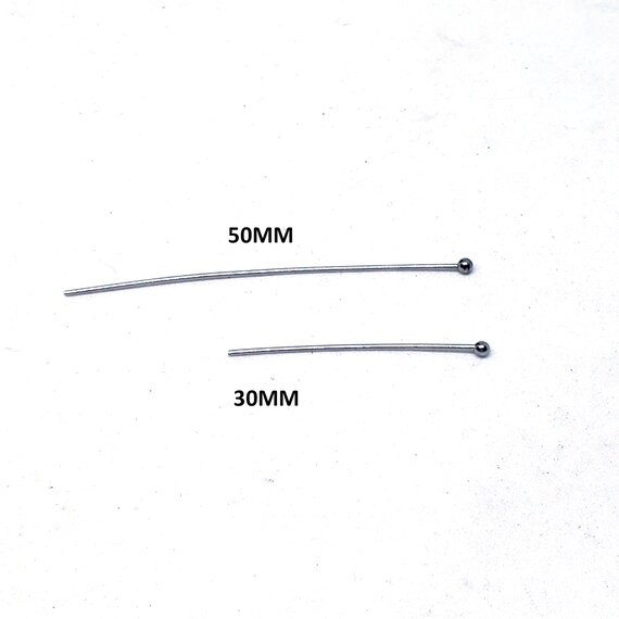 25 Pcs Stainless Steel Ball Head Pins 50MM and 30MM Ball Head | Etsy