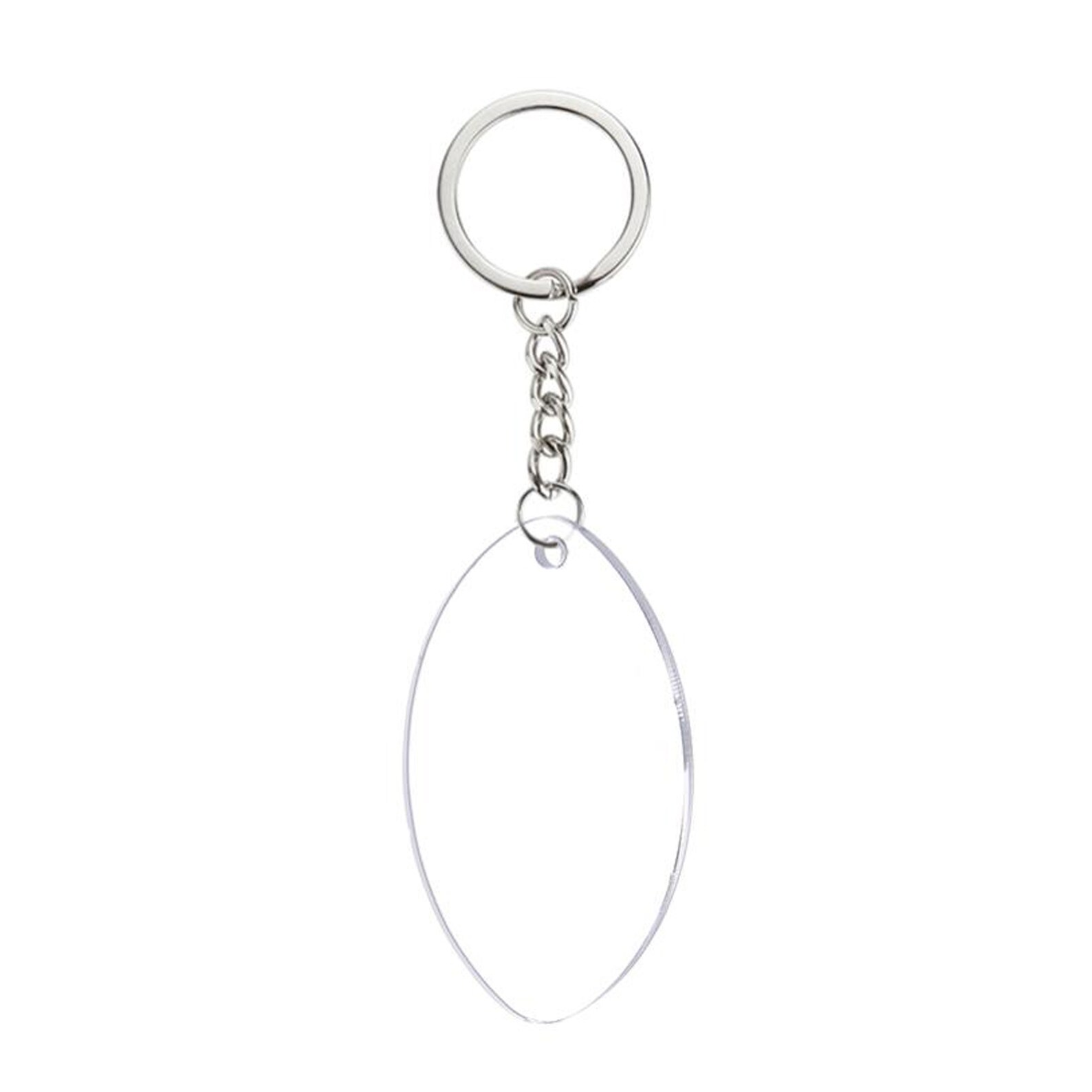 3pcs Kit Acrylic Keyring Blanks Oval Shape Acrylic Clear Keychain ...