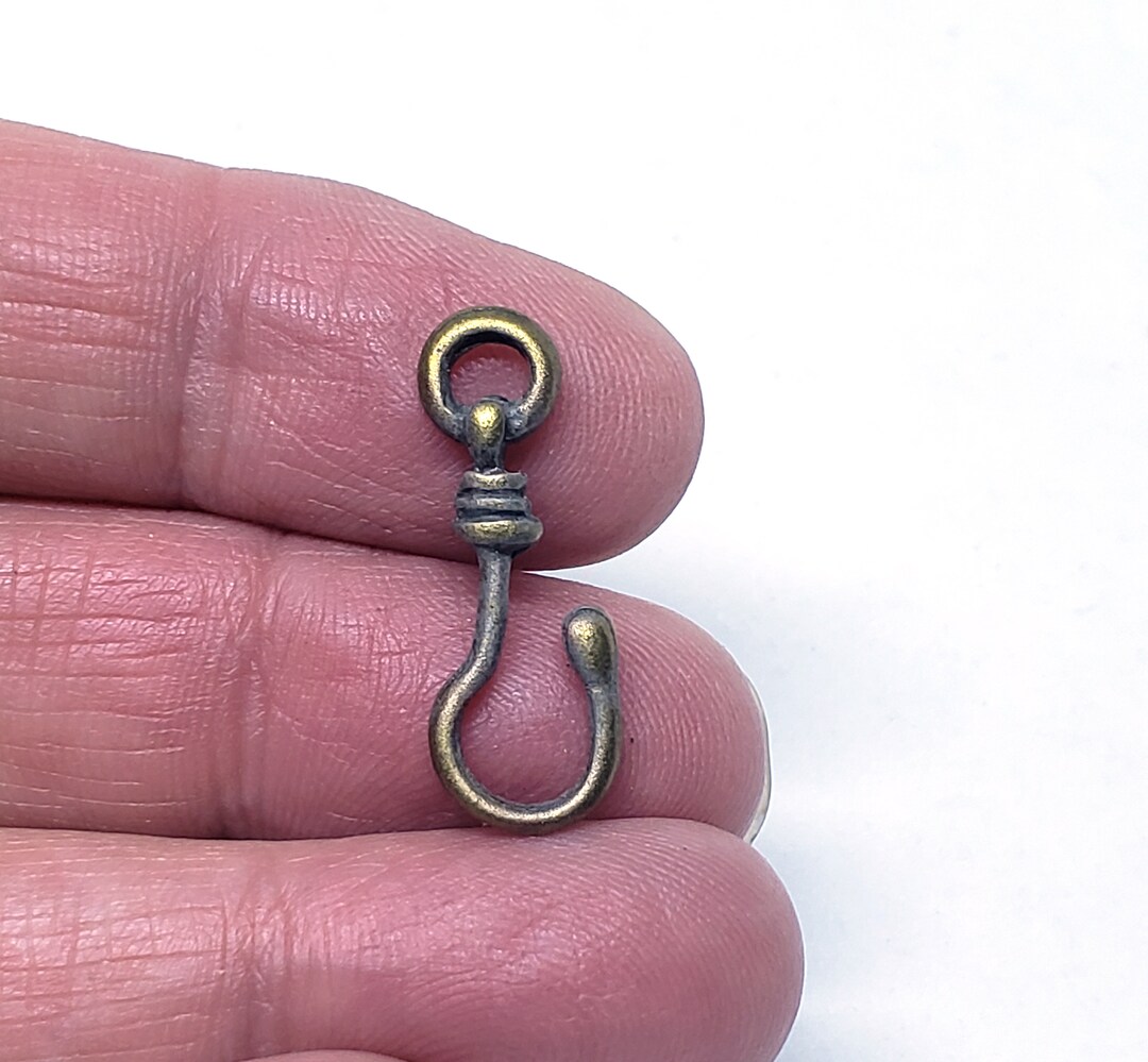 10pcs. Hook Charms, Alloy Pendants, Hook, Antique Bronze, Fishhook ...