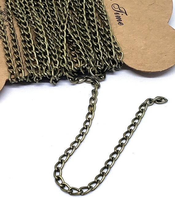 3 Meters Iron Twisted Chains Curb Chains Antique Bronze | Etsy