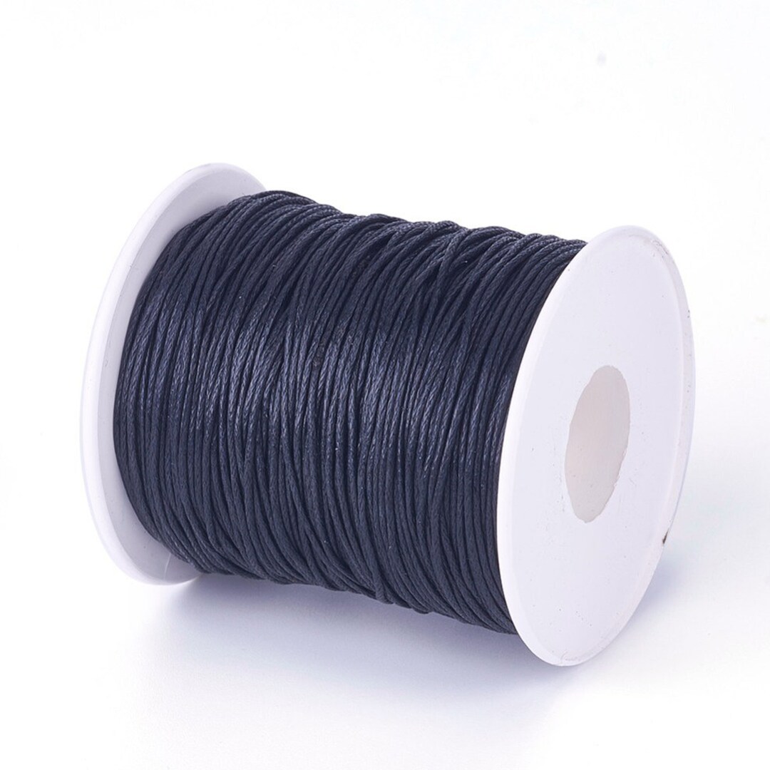 Black Waxed Cotton Cord 1mm, Jewelry Making, Crafting Projects ...