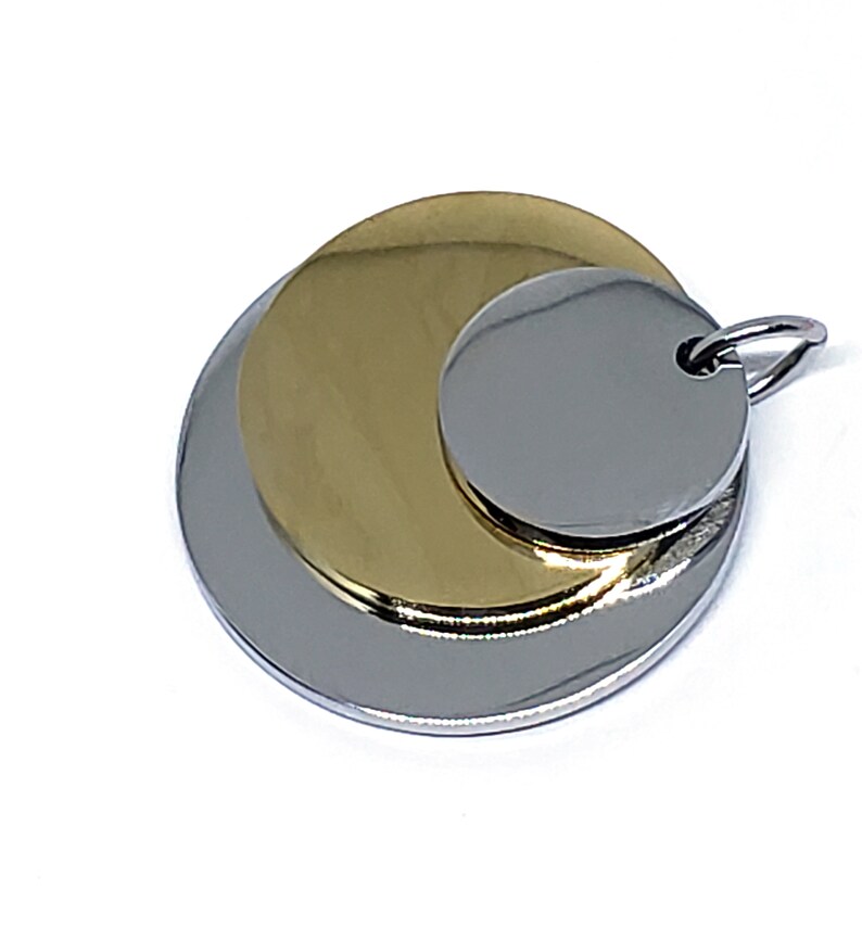 3 Size Blank Round Charms Stainless Steel 2 Silver Charms 1 | Etsy