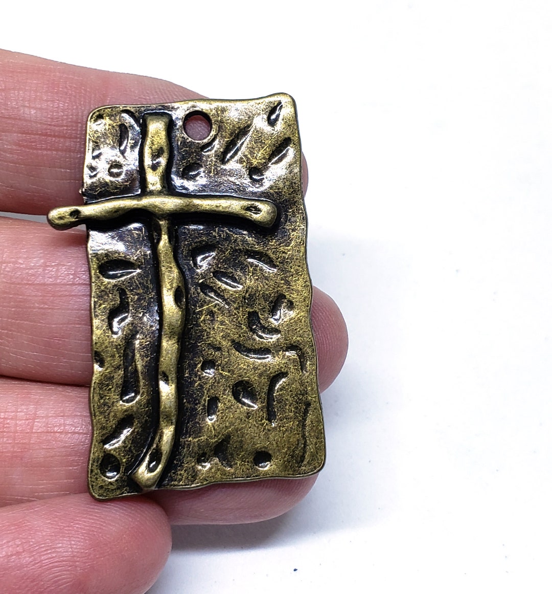 10pcs. Rectangle With Cross Charms, Tibetan Style Alloy Pendant ...