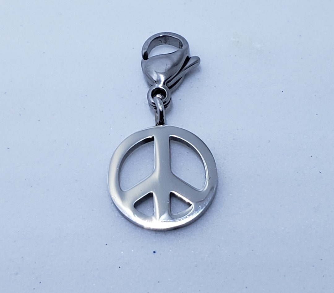Peace Sign Charm Stainless Steel, Peace Symbol Jewelry Pendant, Set of ...