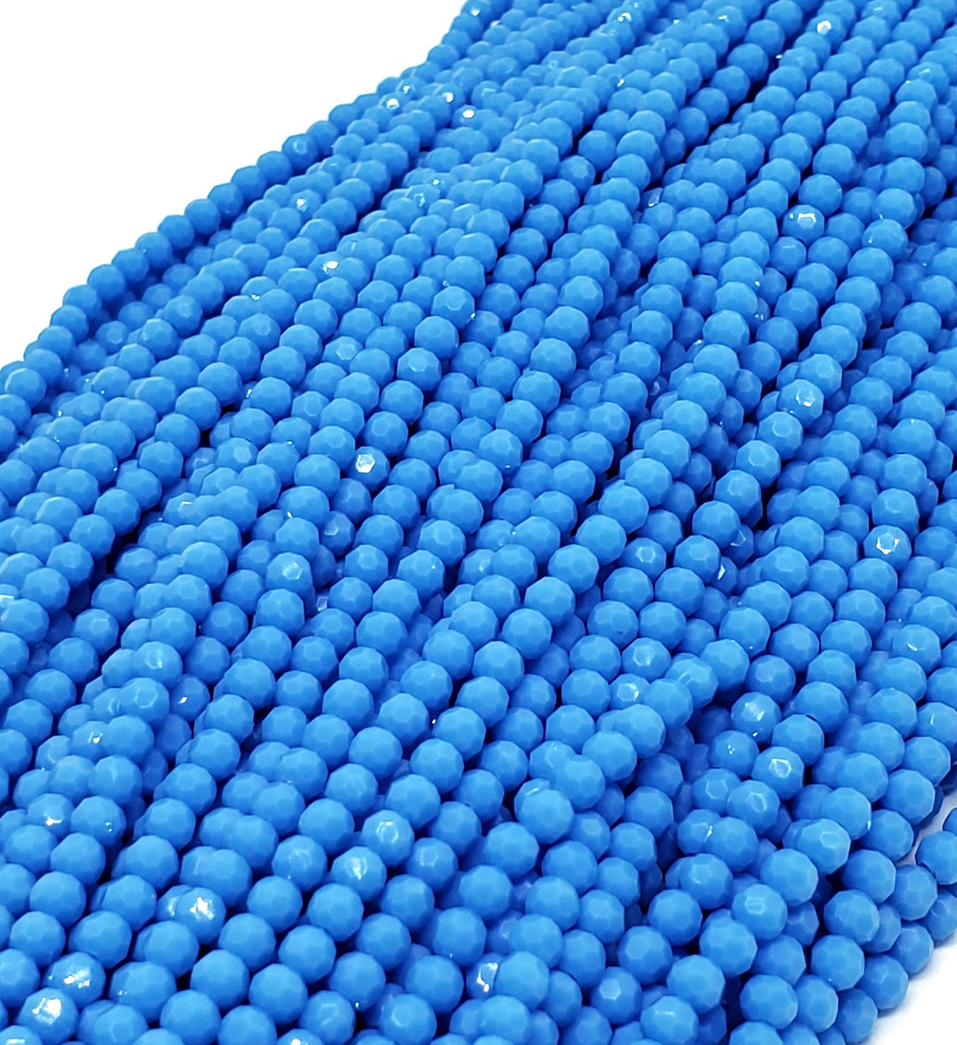 4mm Glass Bicone Shaped Beads Crystal Light Blue Beads Jewelry Making ...