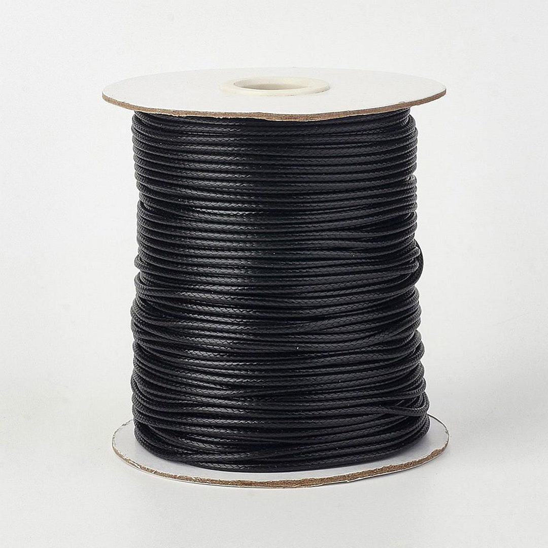 Eco-friendly Black Waxed Polyester Cord 2 Mm 1 Roll, Jewelry Making ...