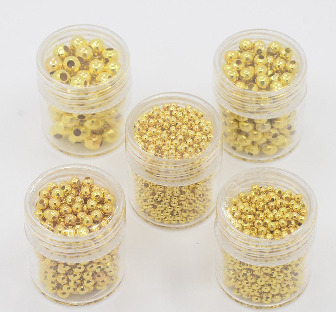 5 Box Iron Round Spacer Beads ,gold Color Different Sizes - Etsy