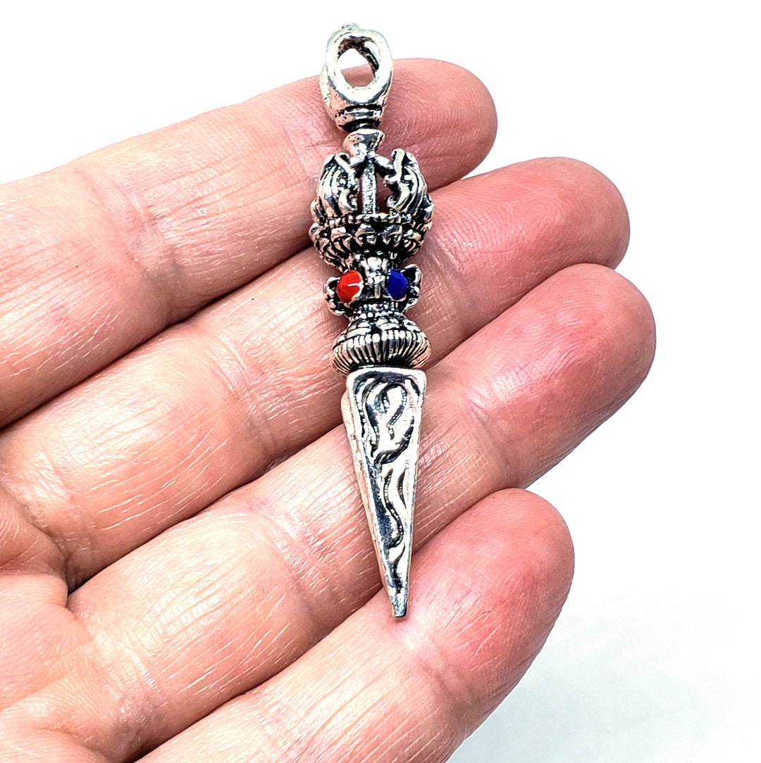 Dorje Vajra Big Charm Pendant for Buddha Jewelry Antique Silver - Etsy