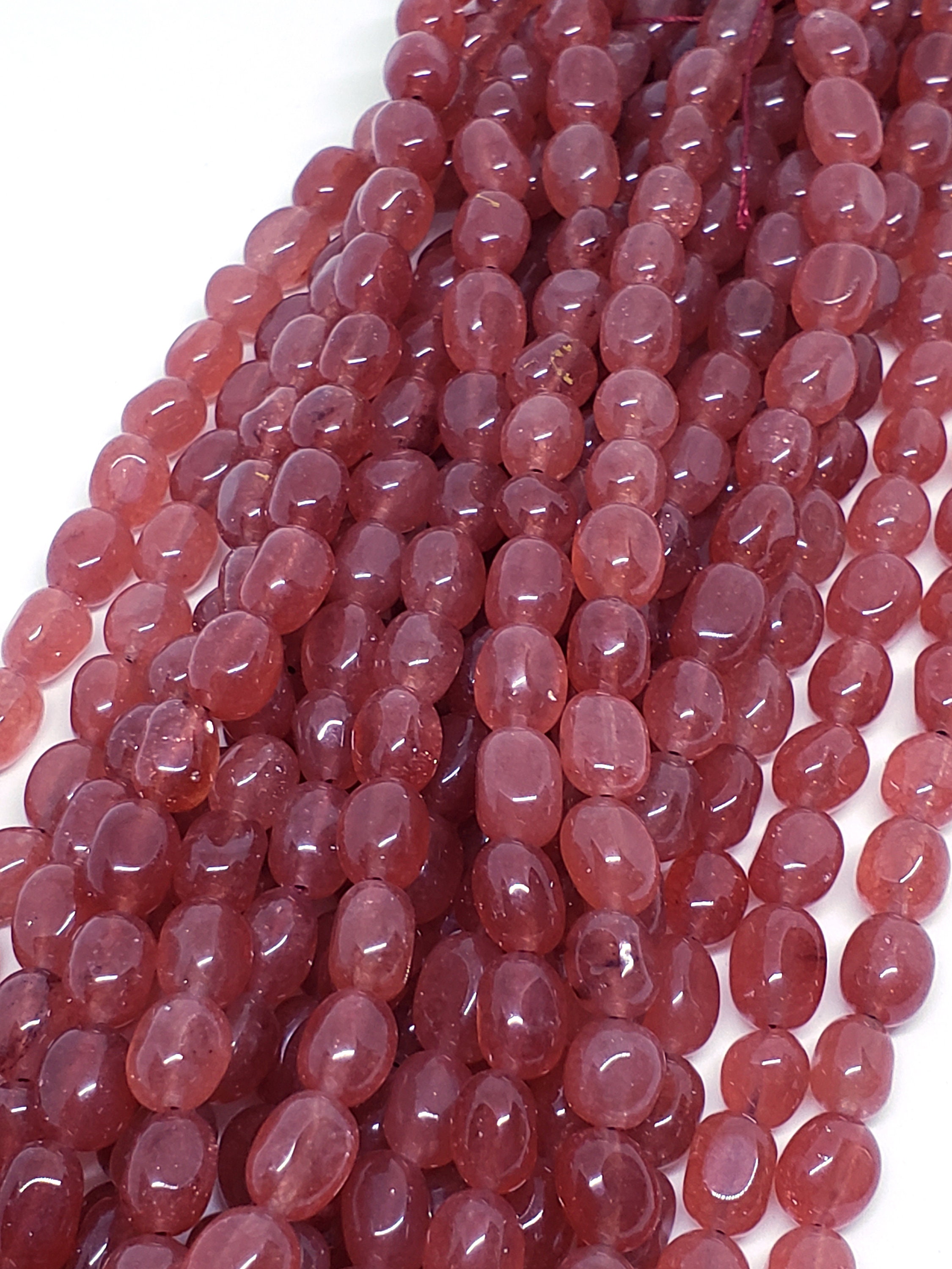 Raw Natural Stone Beads Strand Dyed Faceted Irregular Coral or Rose ...