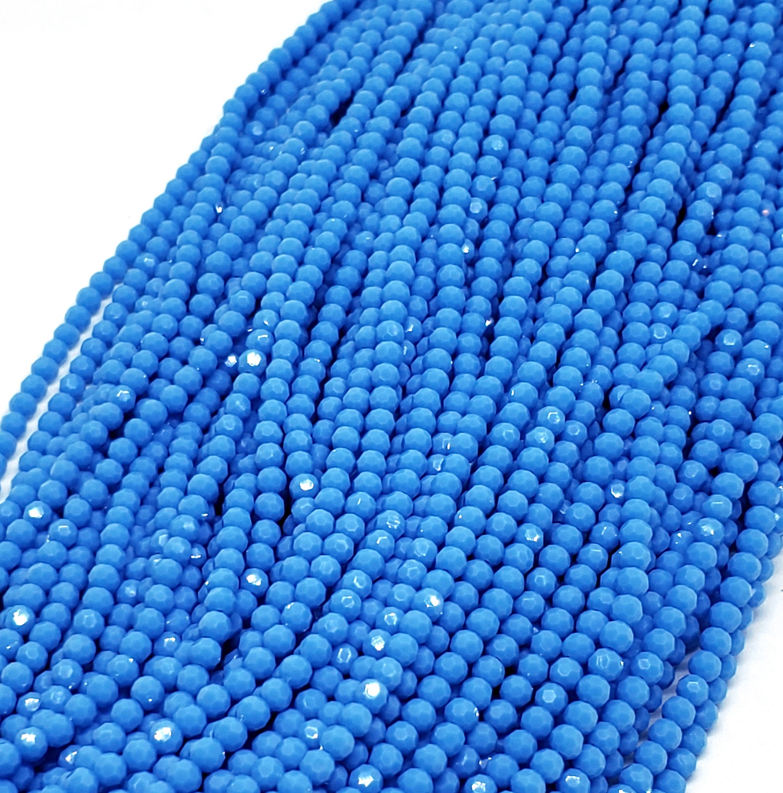 4mm Glass Bicone Shaped Beads Crystal Light Blue Beads Jewelry Making ...