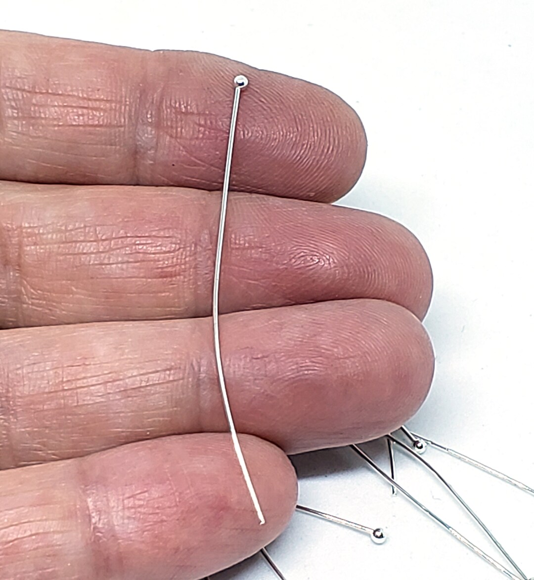 50pcs Ball Head Pins Red Copper or Silver Color Plated Brass, Jewelry ...