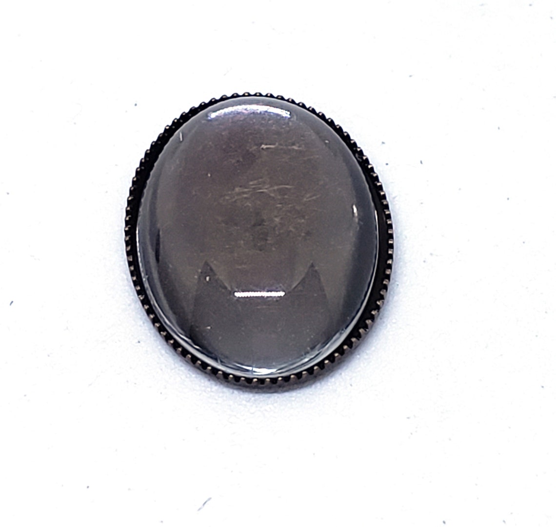 2 Sets Brass Cabochon Bezel Settings and Clear Glass Cabochons, Oval ...