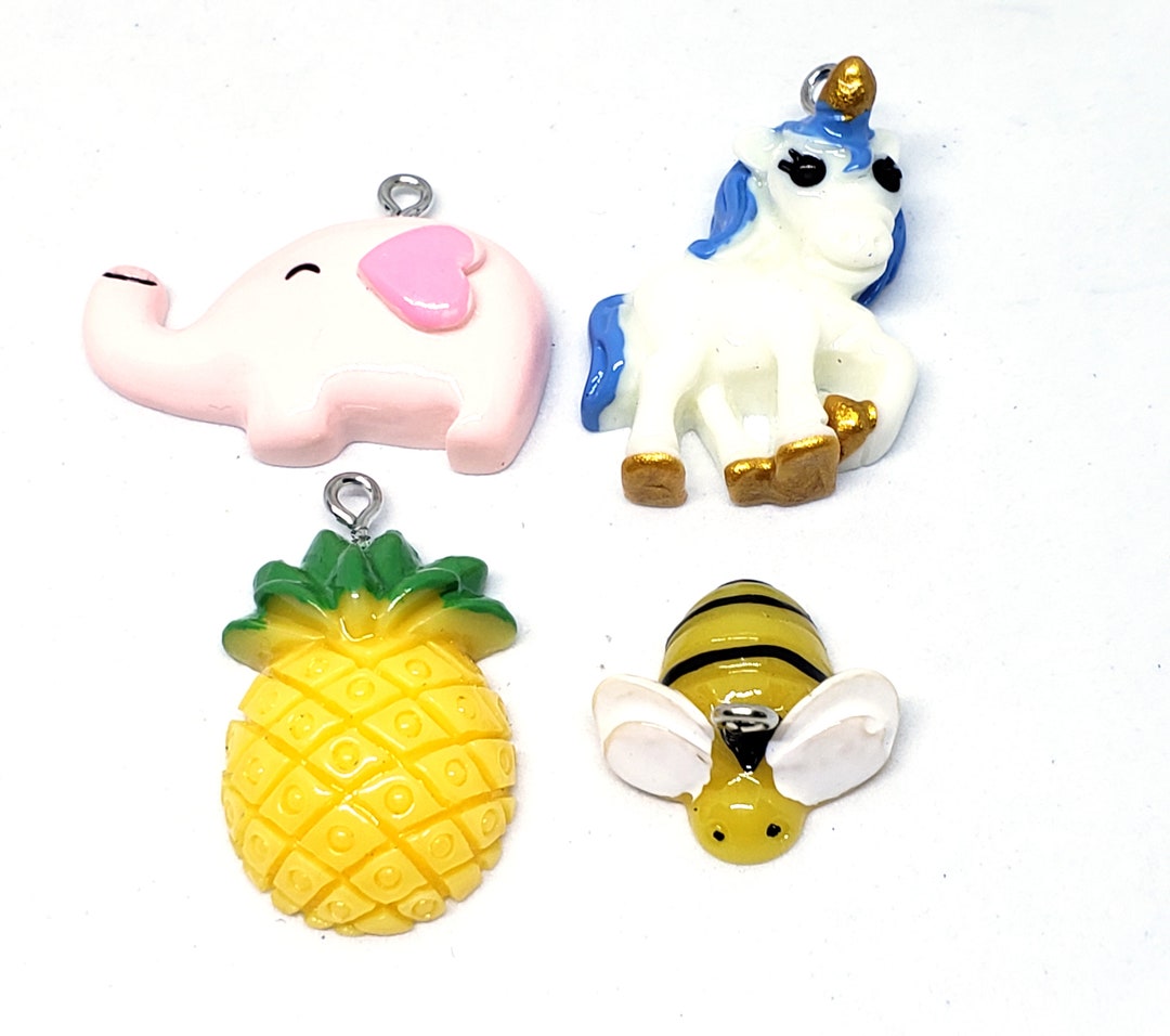 Resin Animals and Fruit Charms, Plastic Charms, Kids Charms, Jewelry ...