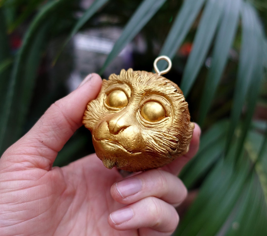 Handmade Golden Monkey / Ape Head Sculpture Pendant Gold Decoration for ...