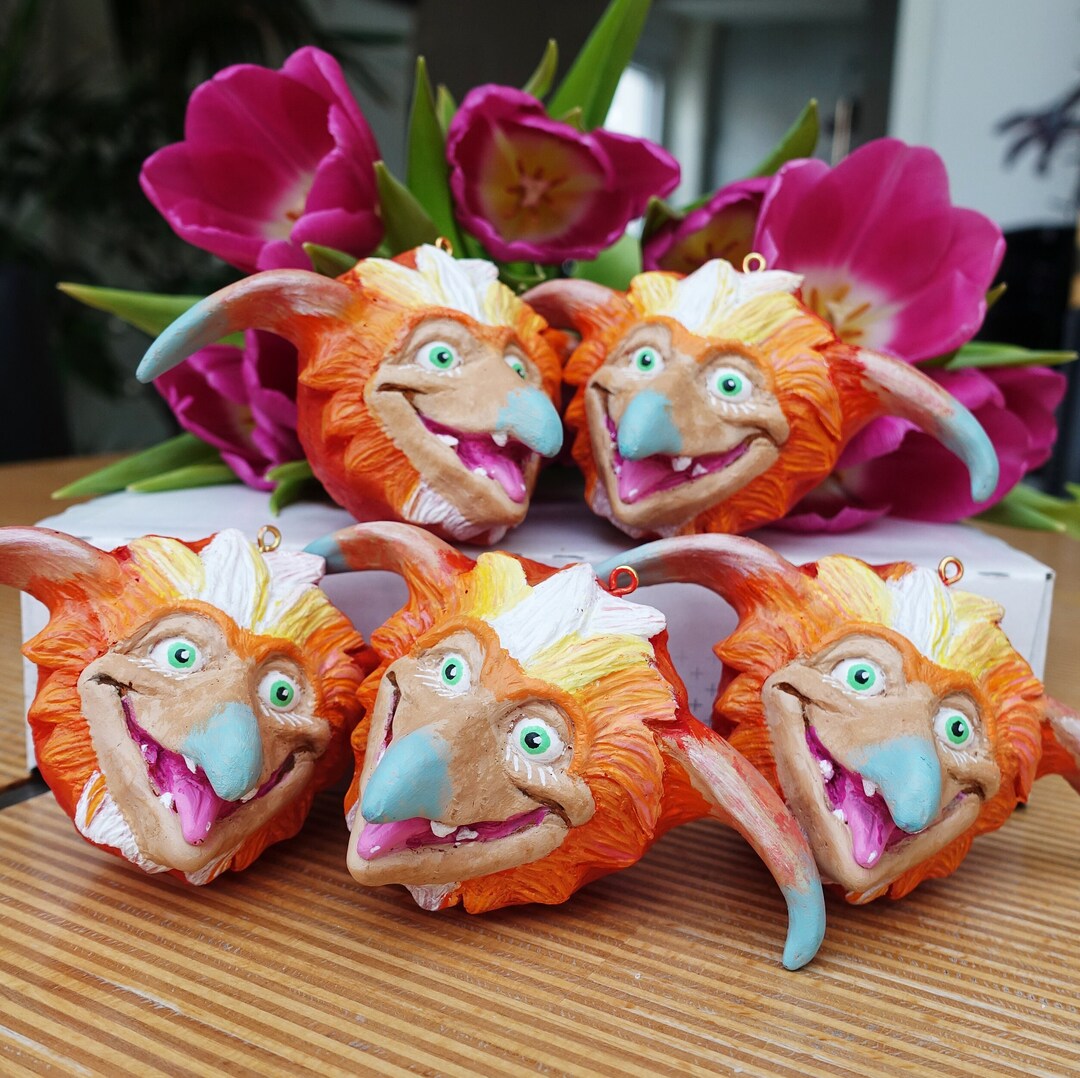 A Labyrinth Inspired Firey Goblin Head Pendant Handmade and Hand ...