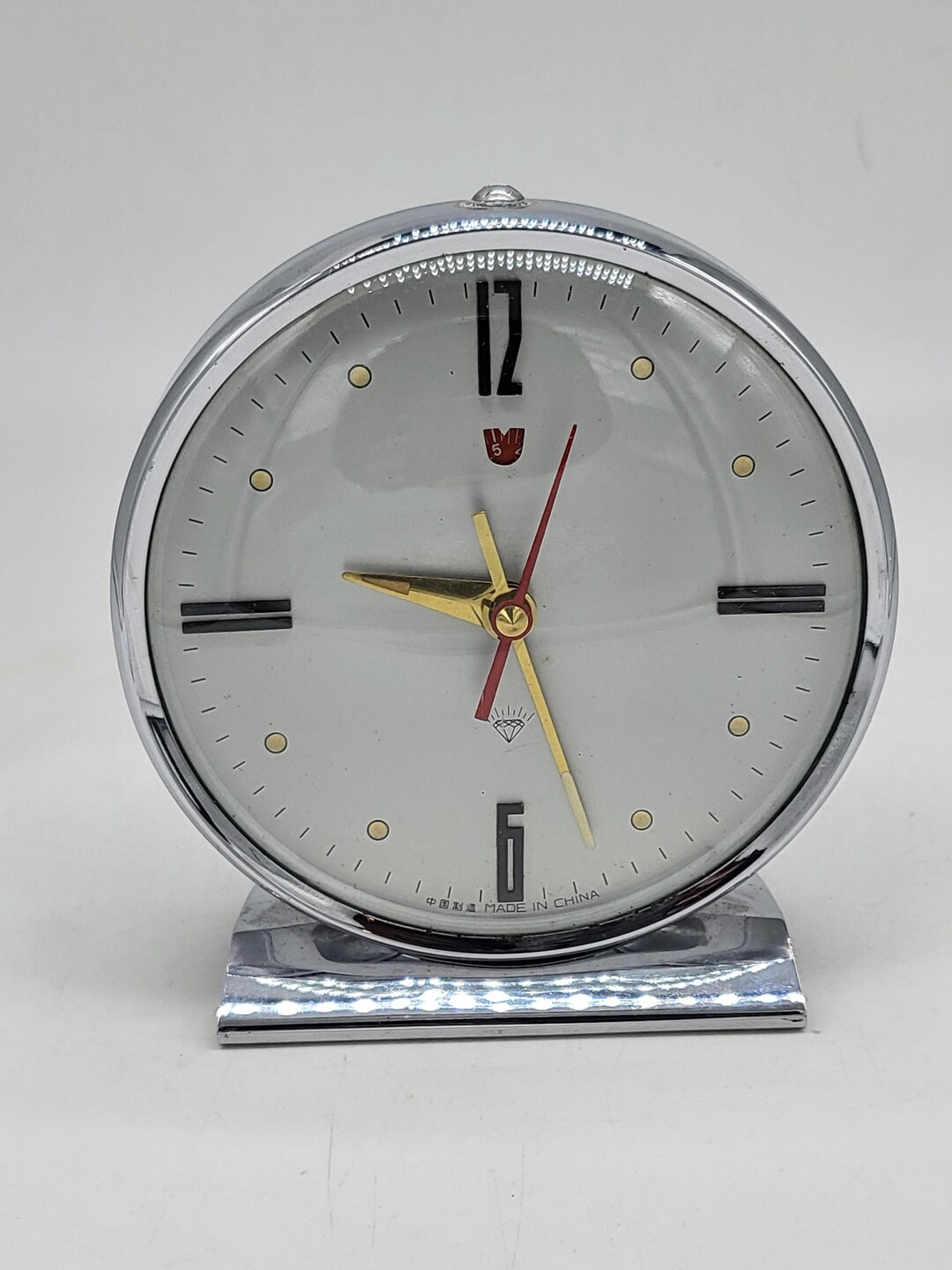 Old Sky Blue Chrome Metal Alarm Clock 70s Vintage - Etsy