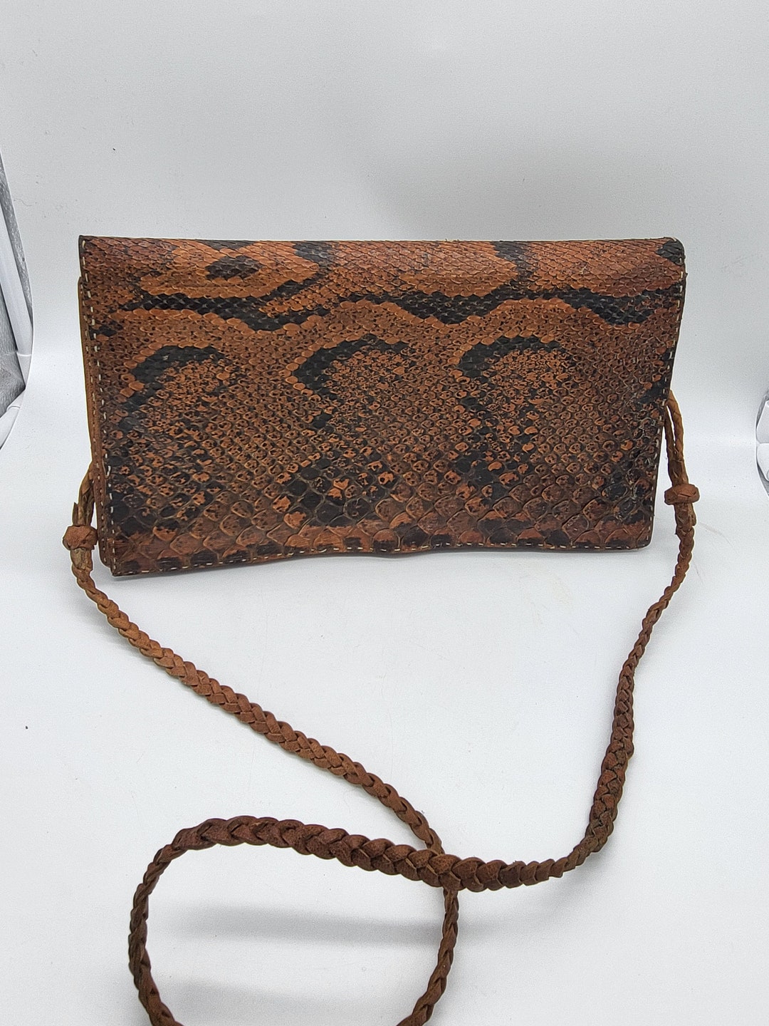 Vintage Imitation Reptile Skin Leather Handbag - Etsy